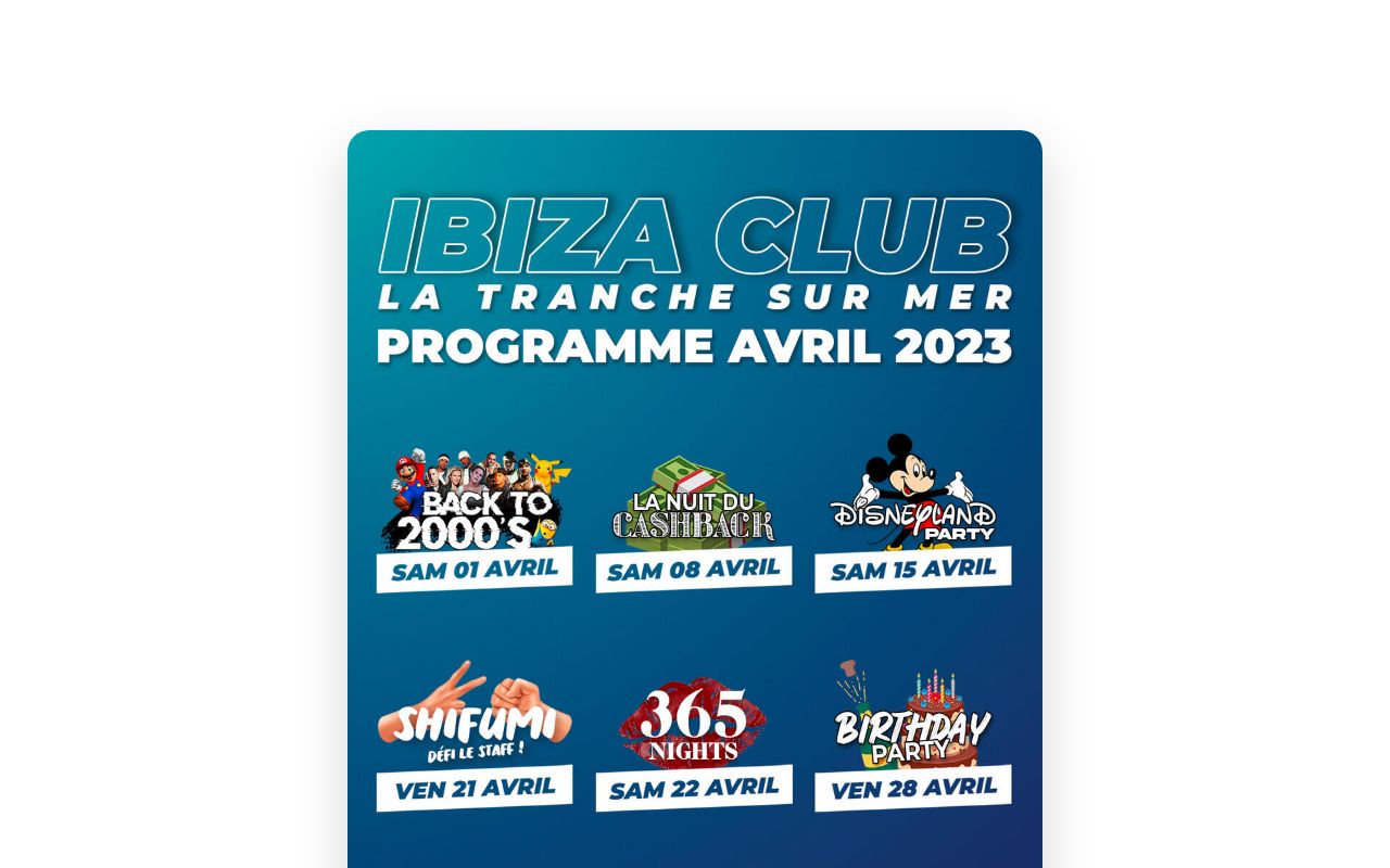 PROGRAMME IBIZA CLUB
